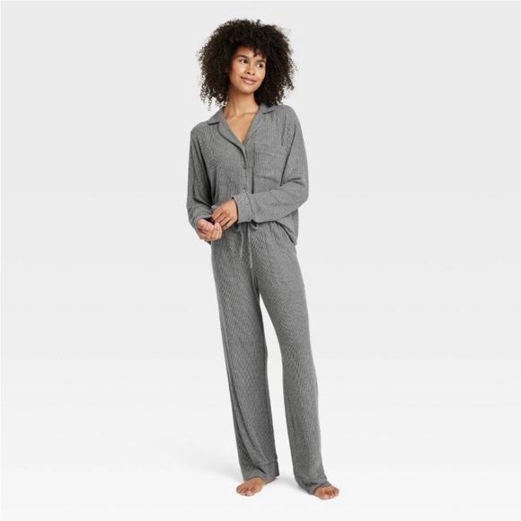 Auden | Intimates & Sleepwear | Auden Cozy Ribbed Long Sleeve Notch ...